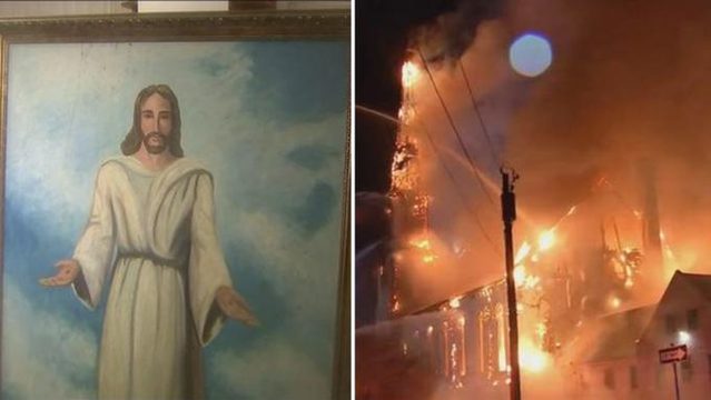 Jesus painting survives fire that destroyed 150-year-old church | WSB-TV